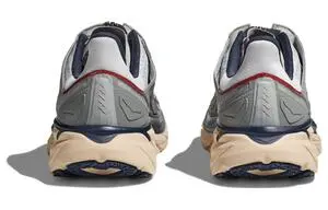 Hoka One One Project Clifton Knitted Running Sneakers - Grey/beige/black