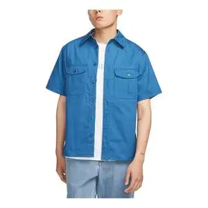 Nike Tanglin Short-sleeved Woven Button-down Skateboard Shirt - Blue