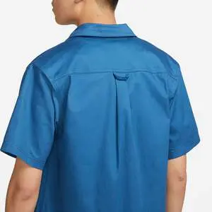 Nike Tanglin Short-sleeved Woven Button-down Skateboard Shirt - Blue