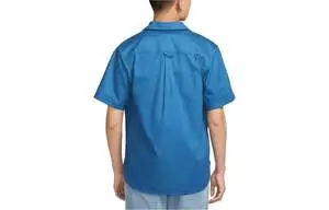Nike Tanglin Short-sleeved Woven Button-down Skateboard Shirt - Blue