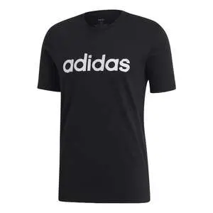 Adidas Alphabet Logo Printing Round Neck Casual Short Sleeve Black T-shirt - Multi-color
