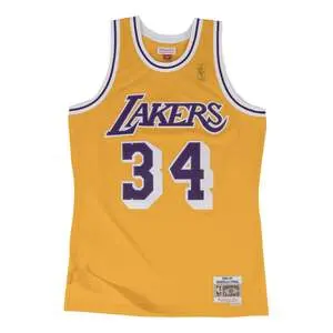 Mitchell & Ness X Nba Los Angeles Lakers 1996-97 Home Swingman Jersey 'shaquille O'neal 34 - Yellow