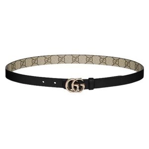 Gucci Marmont Thin Reversible Belt - Beige/black