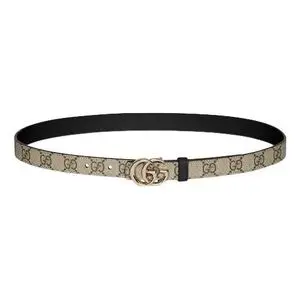 Gucci Gucci Marmont Thin Belt Beige/black