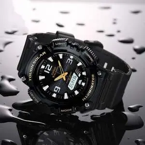 Casio Tough Solar Waterproof Analog Sports Watch - Black