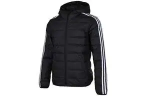 Adidas Neo Hooded Down Jacket With Signature Stripes