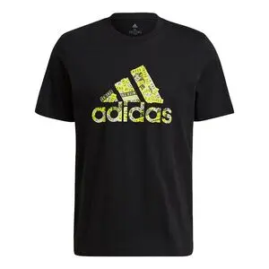 Adidas Bos Brtp Fll Alphabet Logo Round Neck Sports Short Sleeve - Black