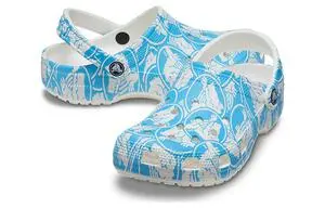 CROCS Classic Duke Print Clogs 'blue White - Blue/white