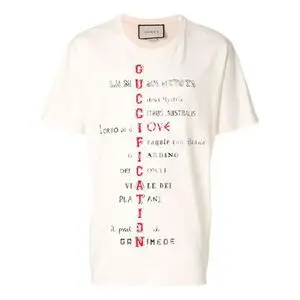 Gucci Alphabet Printing Short Sleeve Creamy White