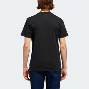Adidas Originals Oncourt Tee Funny Printing Logo Sports Round Neck Short Sleeve - Black