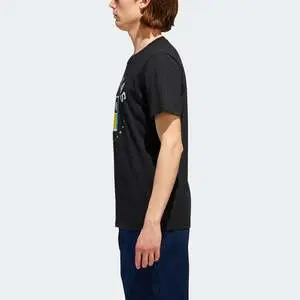 Adidas Originals Oncourt Tee Funny Printing Logo Sports Round Neck Short Sleeve - Black