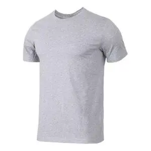Nike Solid Color Cotton Round Neck Short Sleeve Gray T-shirt - Default Color