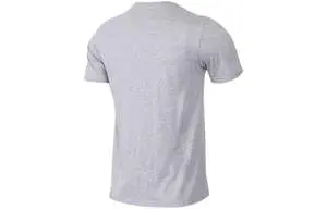 Nike Solid Color Cotton Round Neck Short Sleeve Gray T-shirt - Default Color