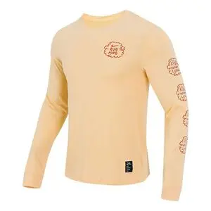 Nike Basketball Training Sports Printing Breathable Long Sleeves Apricot Color T-shirt - Multi-color