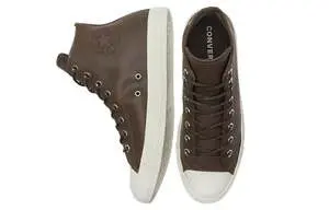 CONVERSE Chuck Taylor All Star High Top Leather Sneakers - Brown