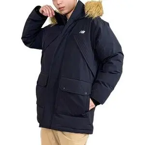 NEW BALANCE Hooded Down Parka With Fur Trim