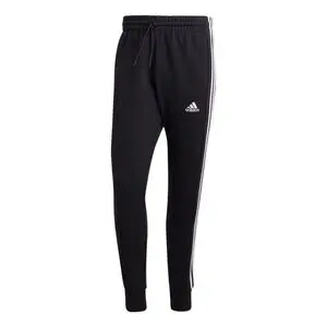 Adidas Essentials French Terry Tapered Cuff 3-stripes Pants - Black