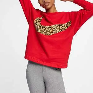 Nike Pullover With Leopard Print Swoosh Detail