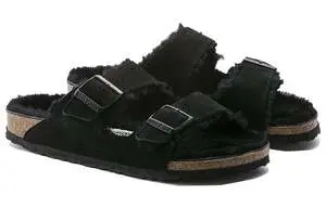 BIRKENSTOCK Arizona Fleece Lined Sandals - Black
