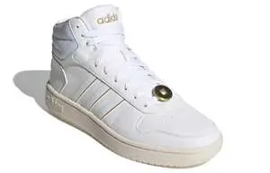 Adidas Hoops 2.0 Mid Sneakers - White/gold
