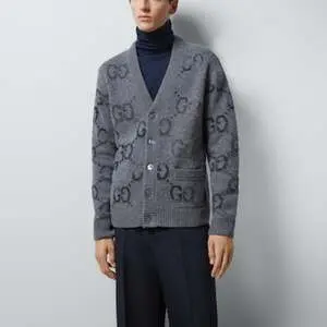 Gucci Gg Intarsia Wool Cardigan