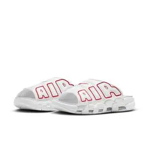 Nike More Uptempo Slides - White/red