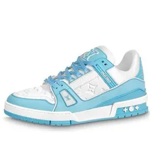 LOUIS VUITTON Trainer High Top Sneakers - White/blue
