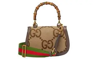 Gucci Bamboo 1947 Jumbo Gg Small Top Handle Bag 'beige Brown