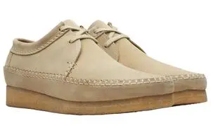 Clarks Weaver Suede Derby Shoes - Maple