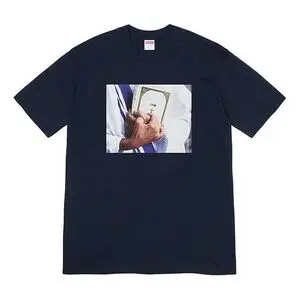 Supreme Fw19 Week 7 Bible Tee Printing Short Sleeve Navy - Blue