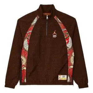 JORDAN X Maison Chateau Rouge Crossover Printing Splicing Half Zipper Stand Collar Jacket - Default Color