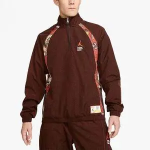 JORDAN X Maison Chateau Rouge Crossover Printing Splicing Half Zipper Stand Collar Jacket