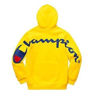 Supreme Ss18 X Champion Hooded Sweatshirt - Yellow