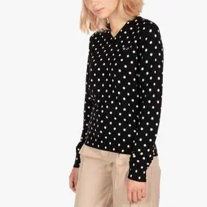 Play Comme Des Garcon Polka Dot V-neck Long Sleeve T-shirt - Black