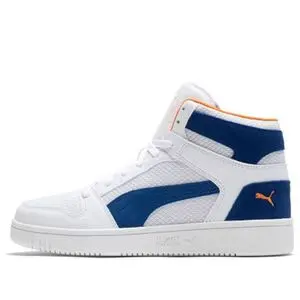 PUMA Rebound Layup Mid Top Sneakers - White/blue