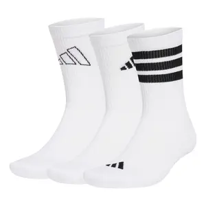 Adidas Logo Crew Socks 3 Pack - White/black