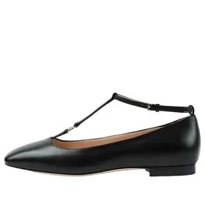 Gucci Monogram Leather Ballet Flats - Black
