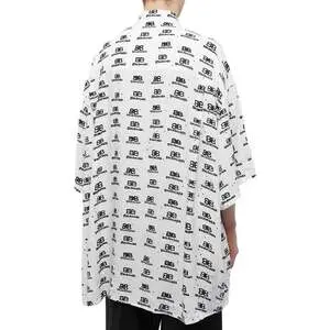 Balenciaga Bb Logo Oversized Shirt 'white Black