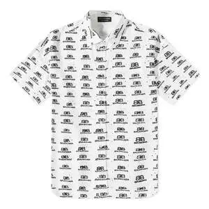 Balenciaga Bb Logo Oversized Shirt 'white Black - White/black