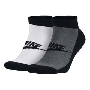 Nike Graphic No Show Socks 2 Pair Pack - Grey/white