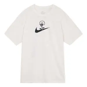 Nike Logo Printing Pattern Pullover Casual Short Sleeve White T-shirt - Default Color