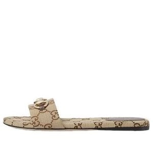 Gucci Horsebit Slide Sandals - Beige/brown