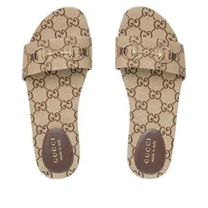 Gucci Horsebit Slide Sandals - Beige/brown