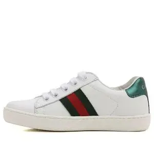 Gucci Ace Leather Sneaker With Web Detail - White