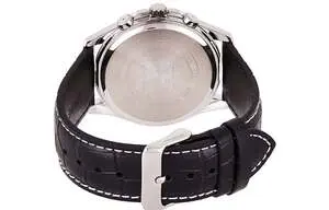 Casio Quartz Analog Watch With Leather Strap - White
