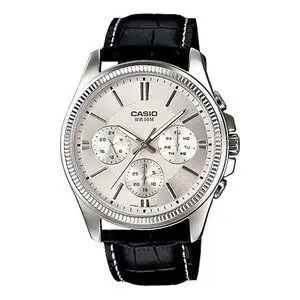 Casio CASIO Quartz Analog Watch With Leather Strap White