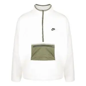 Nike Club Fleece Half-zip Anorak Plush Jacket - Sail/medium Olive