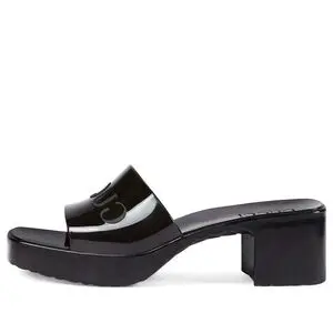 Gucci Rubber Slide Sandals With Platform And Block Heel