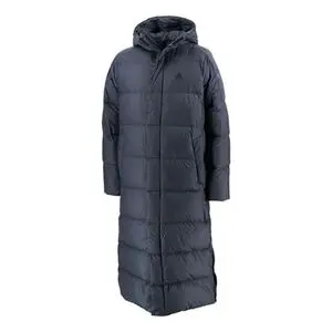 Adidas Down Hooded Long Jacket - Blue