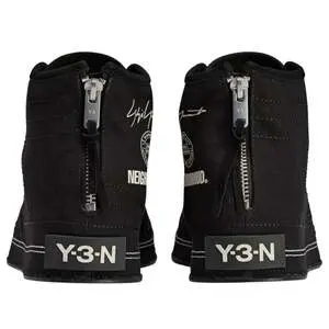 Adidas Y-3 Nizza Hi Lace Up Zip Up Sneakers - Black